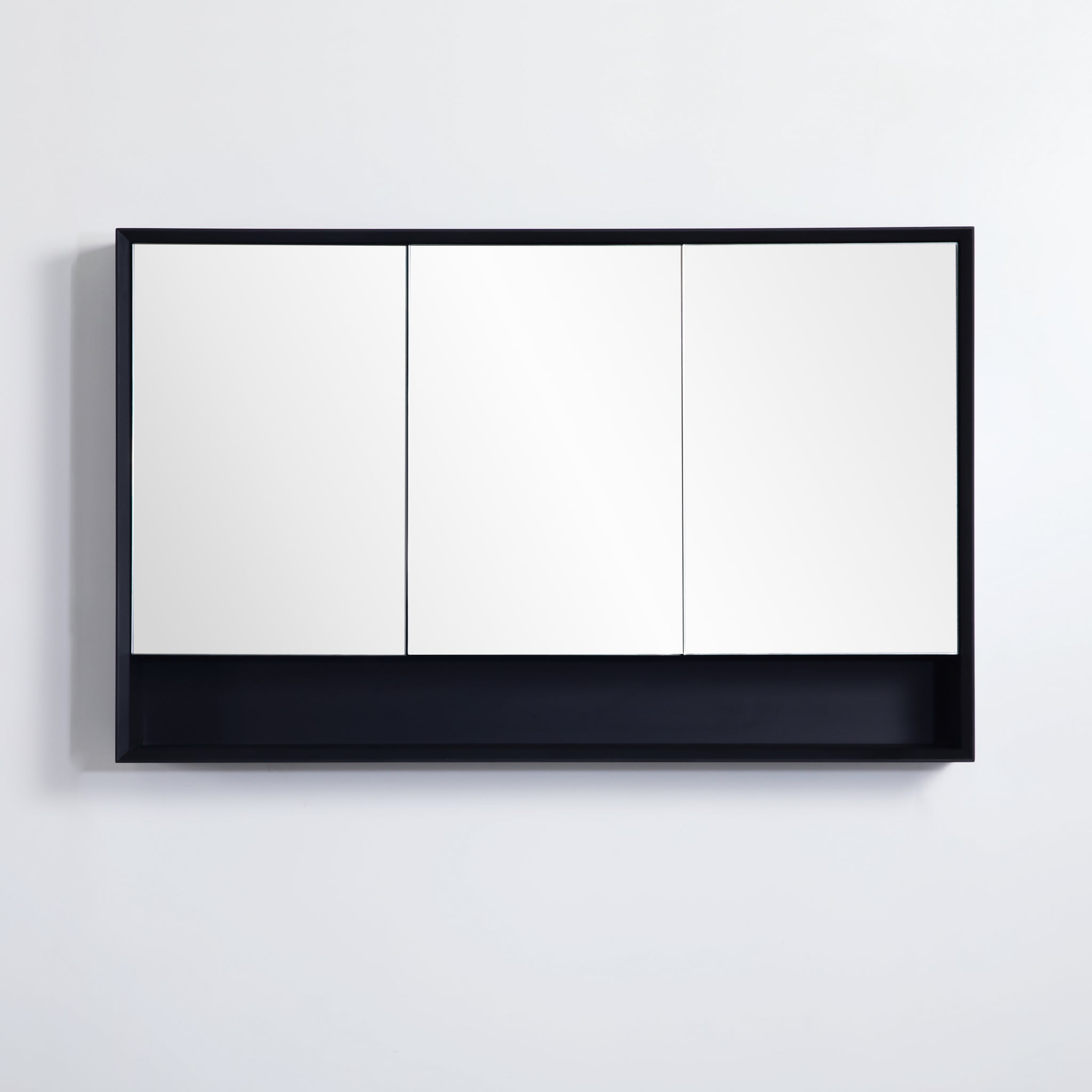 Petra PVC Shaving Cabinet With Open Shelf Matte Black